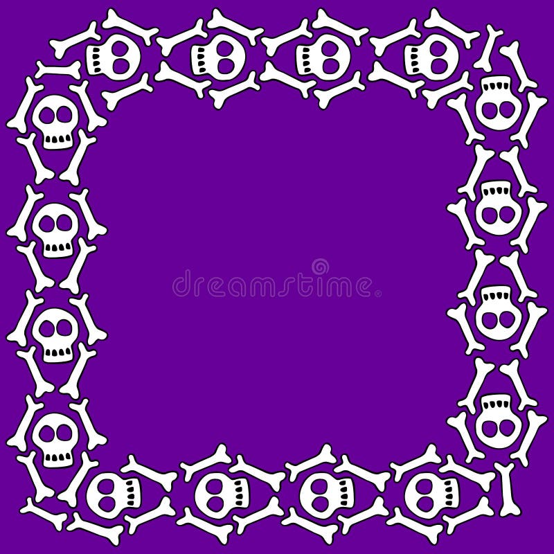 Square Frame with Skulls and Bones. Theme of Day of the Dead and Death ...