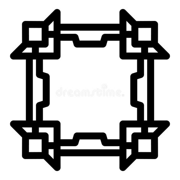 Square Frame with Spikes Pointing Outwards Representing Protection ...