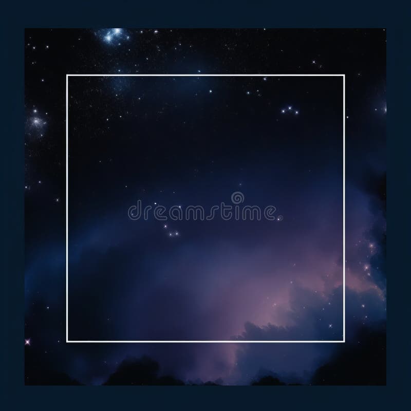 A Square Frame with Stars in the Sky Stock Illustration - Illustration ...