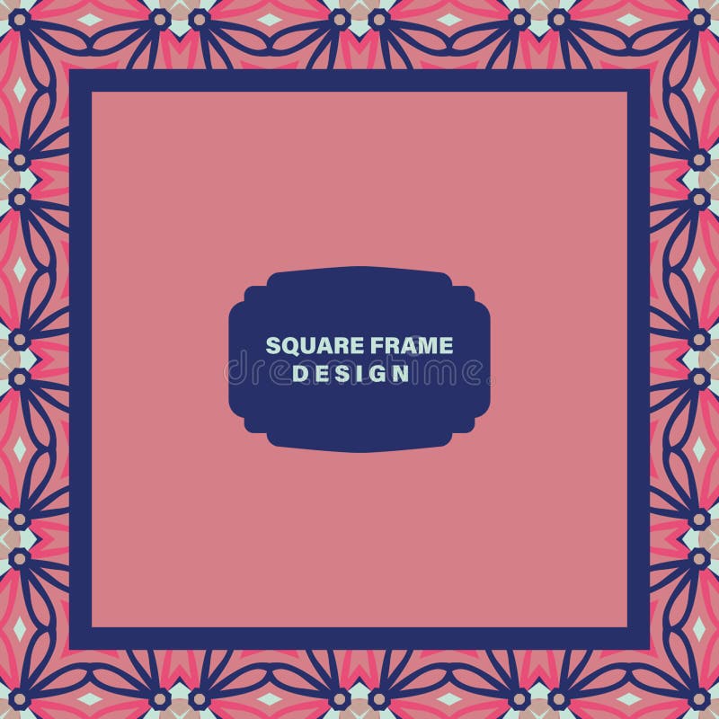Square Frame with Stylized Flowers Element. Abstract Texture Designs ...