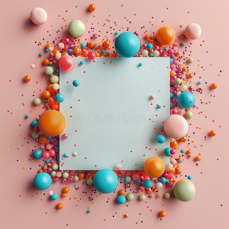 Square Frame Surrounded by Confetti and Sprinkles Stock Image - Image of celebration, pattern ...