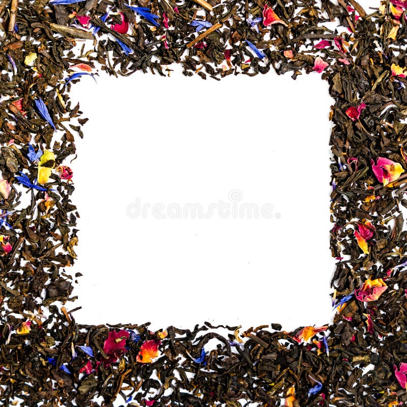 Square frame of tea mix stock photo. Image of leaves - 148007068