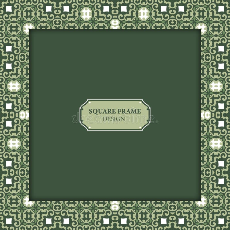 Square Frame. Template for Your Design with Ornamental Elements Stock ...