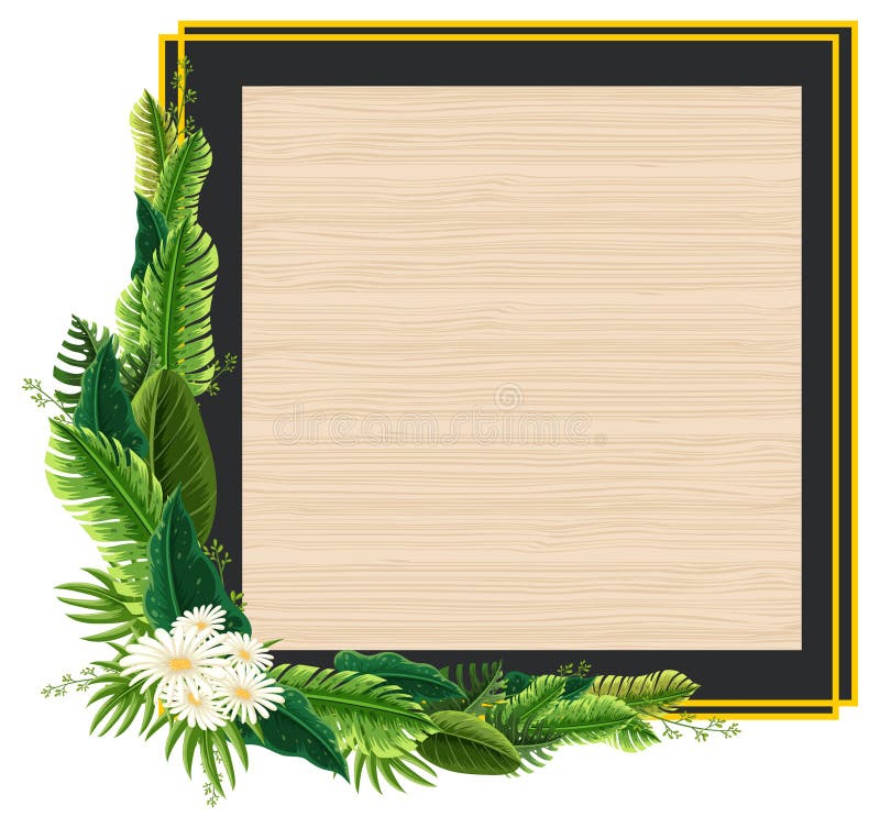 Square Frame with Tropical Green Leaves Stock Vector - Illustration of ...
