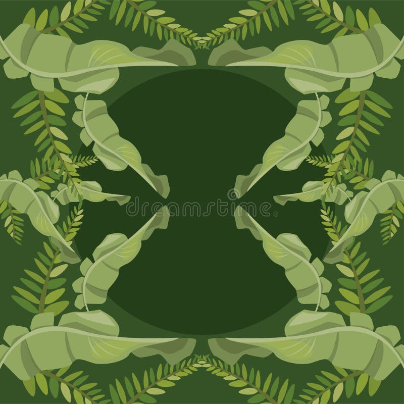 Square Frame Tropical Leafs Stock Vector - Illustration of botanical ...