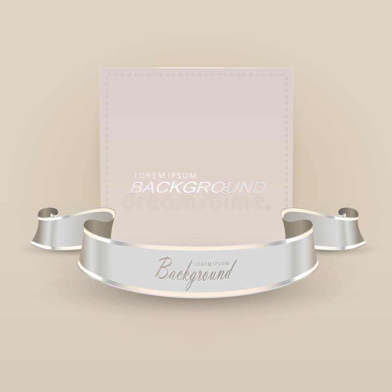 Square Frame with a Wavy Ribbon on a Delicate Beige Design Stock Vector ...