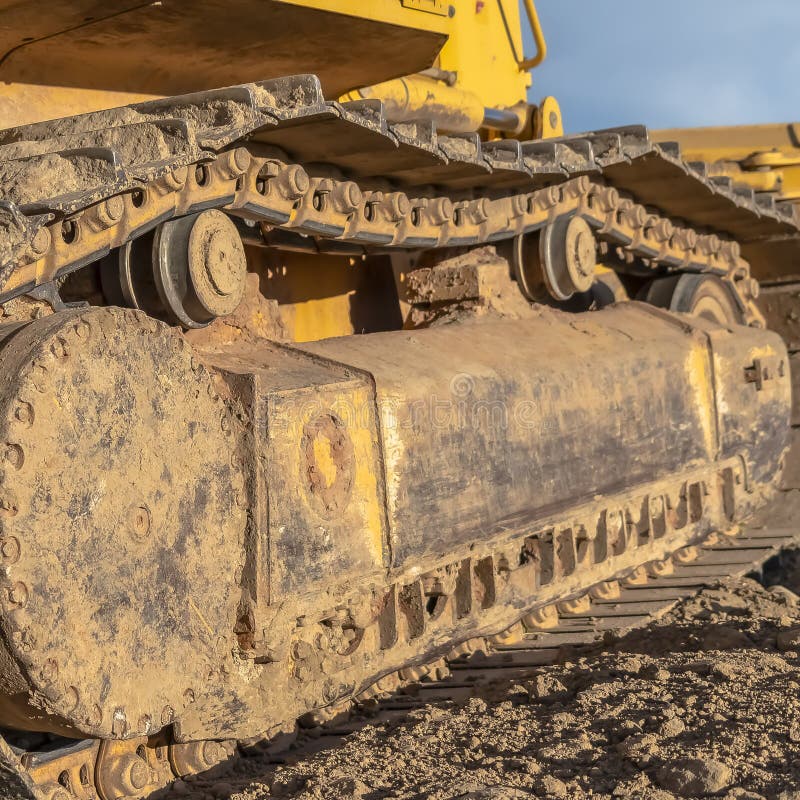 Excavator Track Pad and Tread Mark on Dirt Stock Photo - Image of ...