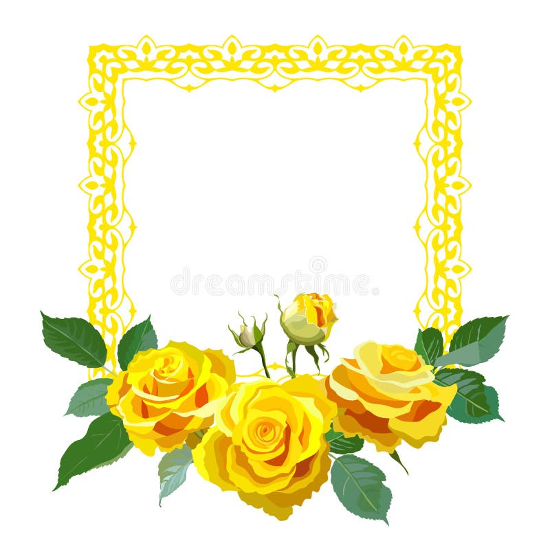 Yellow Rose Border Clip Art