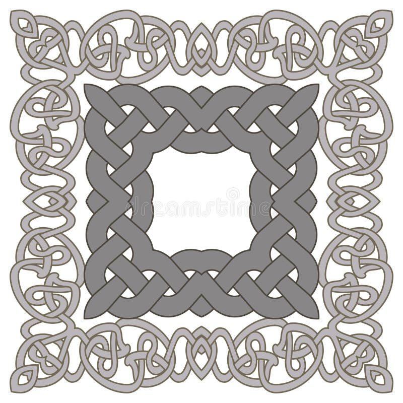 Square Frames, Borders. Celtic Arabesque Tribal Ethnic Style Intricate ...