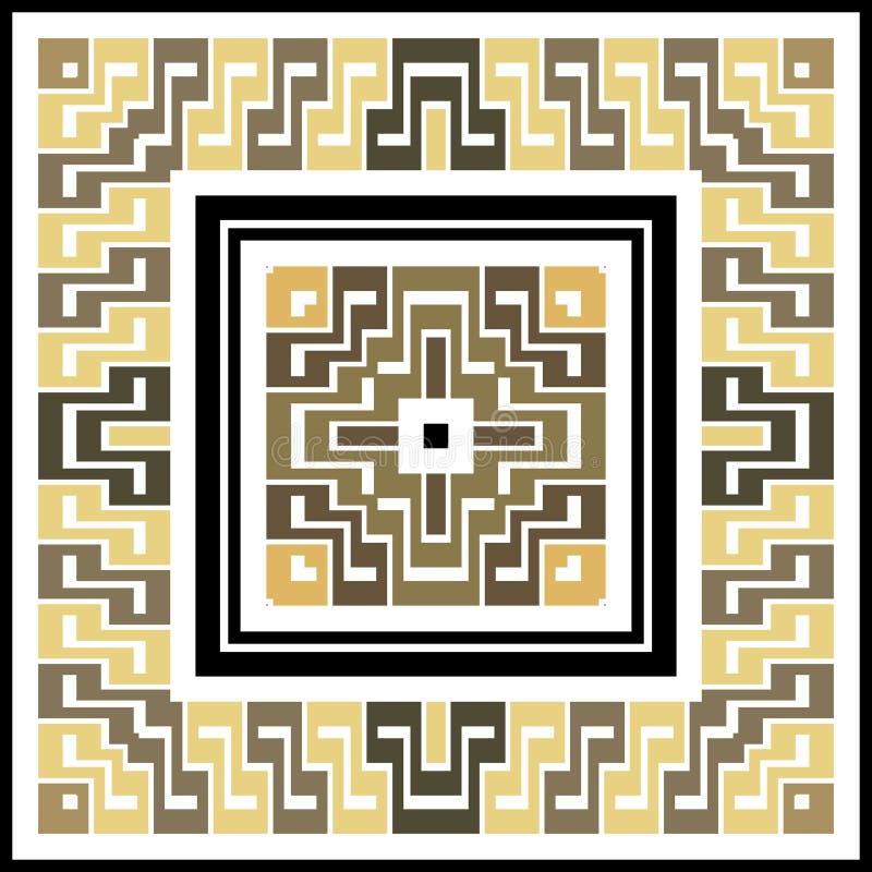 Square Frames Borders Seamless Pattern. Greek Ethnic Style Ornamental ...