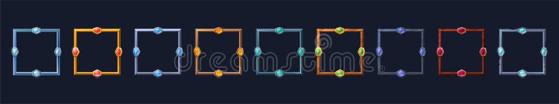 Square Avatar Frames, Medieval Ui Game Borders Stock Vector ...