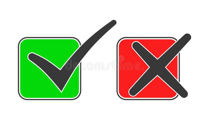 Square Frames with Yes and No Check Marks. Vector Illustration Stock ...
