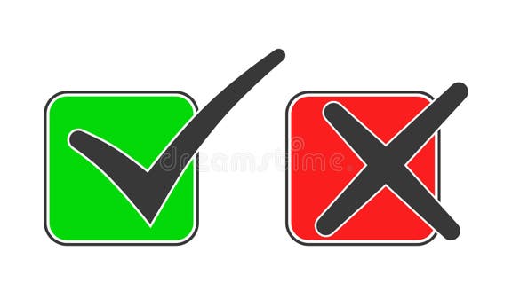 Square Frames with Yes and No Check Marks. Vector Illustration Stock ...