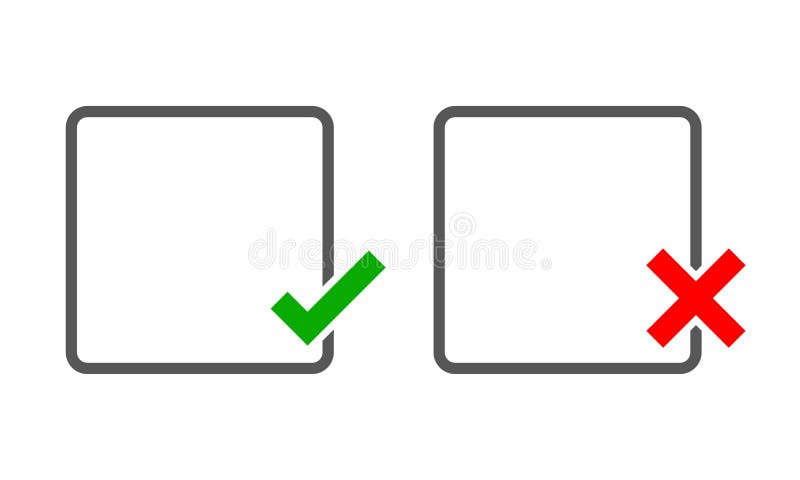 Square Frames with Yes and No Check Marks. Vector Illustration Stock ...