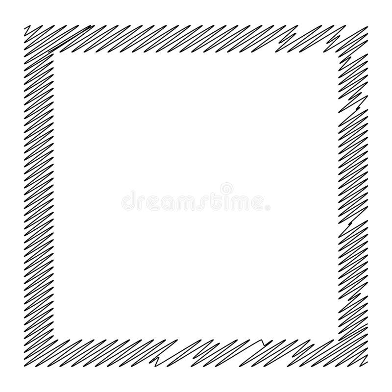 Square Freehand Drawing, Handdrawn Scribble, Doodle, Sketch Shape Stock ...