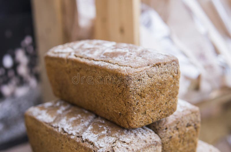 Square Fresh Bread on a Food Fest. Stock Photo - Image of home ...