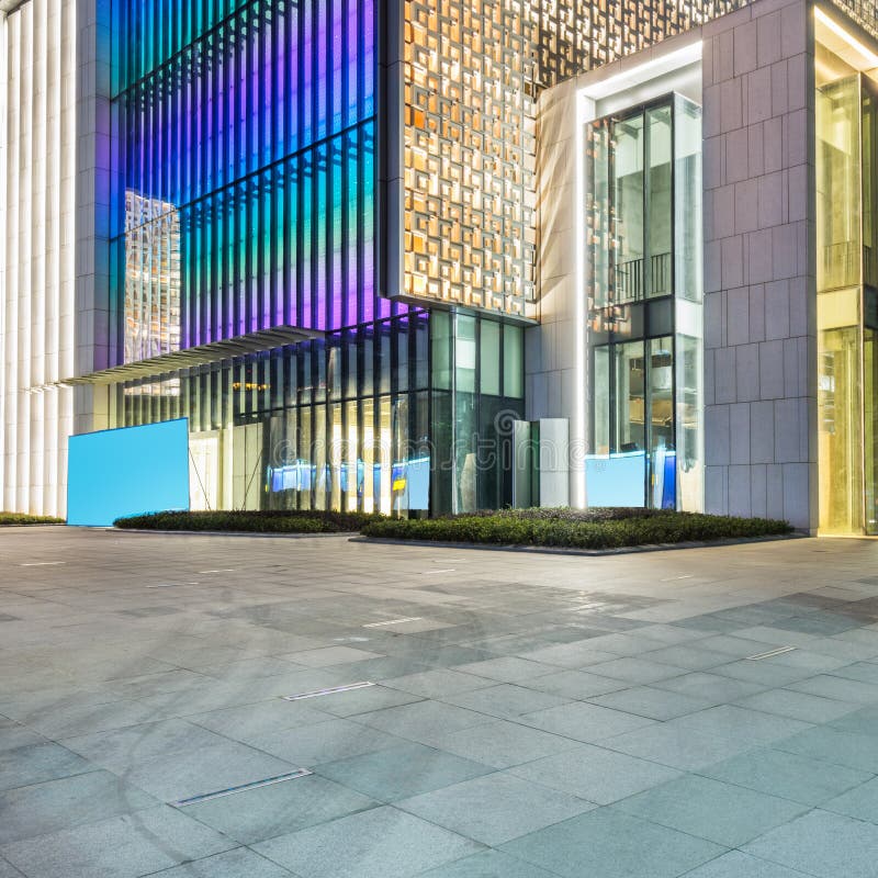 Square Front of Modern Office Buildings Stock Image - Image of ...
