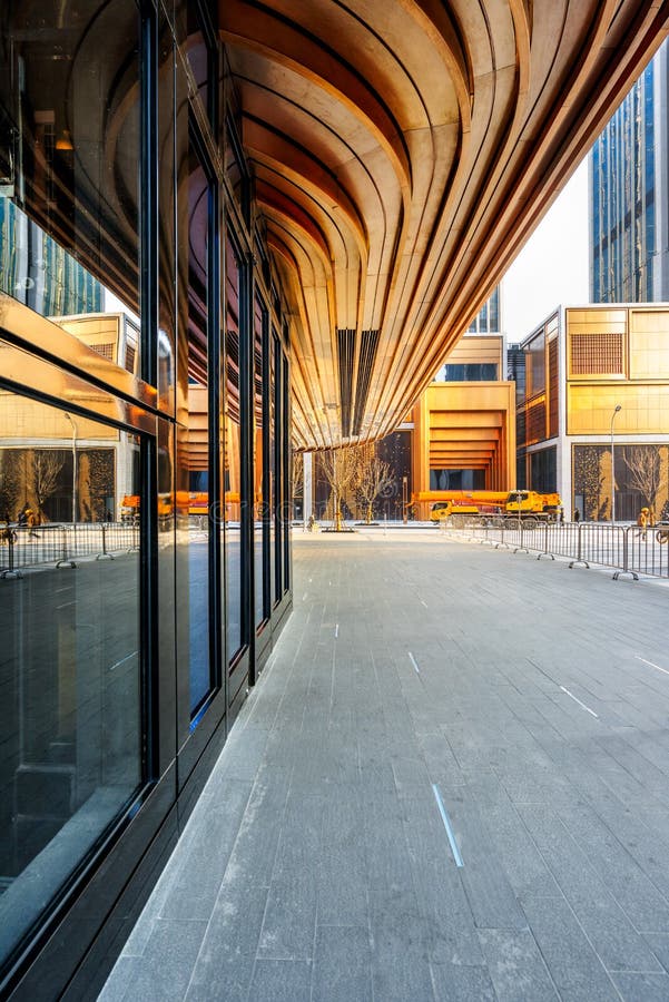 Square Front of Modern Office Buildings Stock Image - Image of city ...