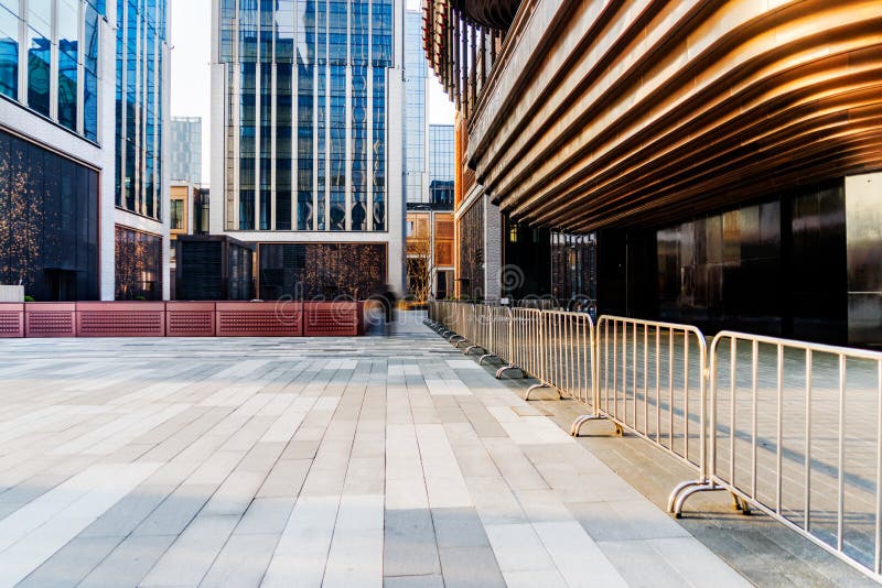 Square Front of Modern Office Buildings Stock Photo - Image of backdrop ...