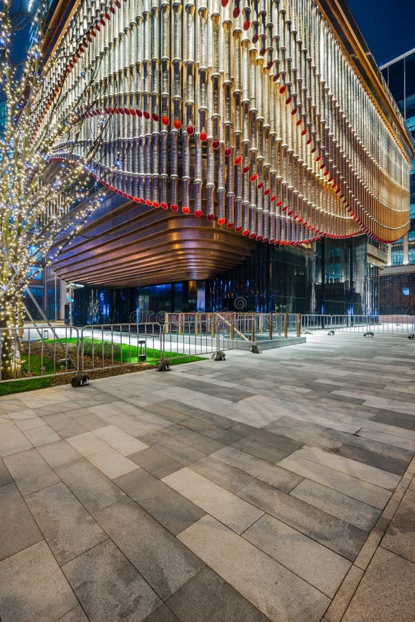 Square Front of Modern Office Buildings in Shanghai Stock Image - Image ...