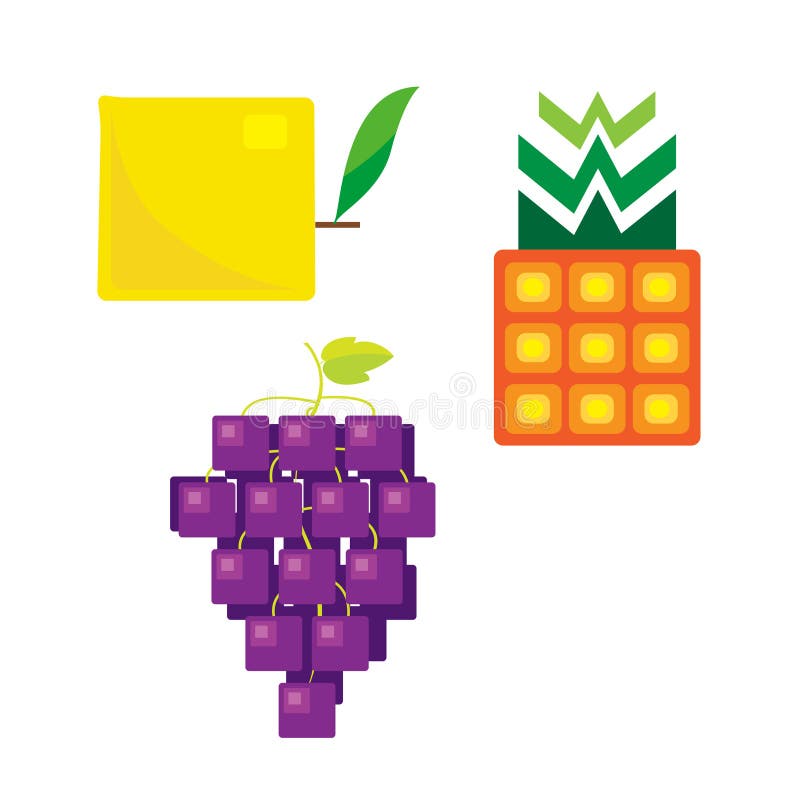 Square Fruit Series 2 stock vector. Illustration of pineapple - 70329022