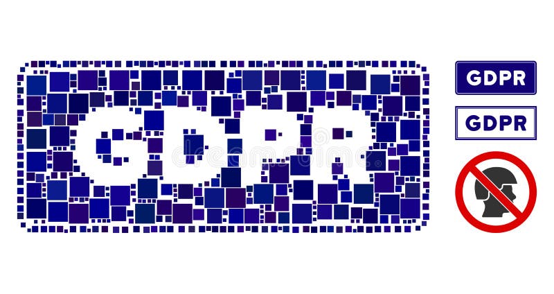Square GDPR Rectangle Icon Vector Mosaic Stock Illustration ...