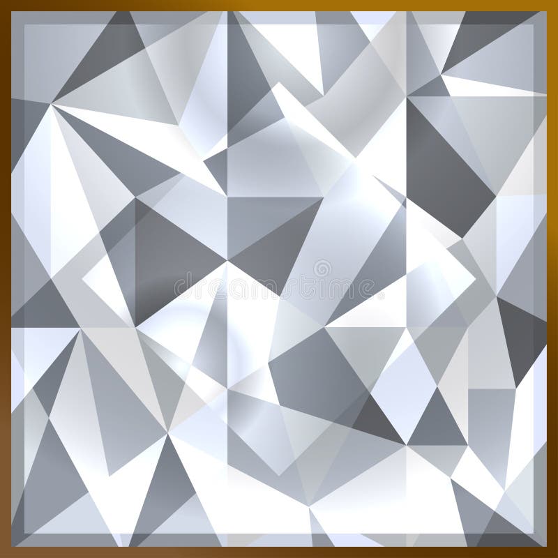 Square Gem in Golden Frame. Shiny Diamond Precious Gemstone Background ...
