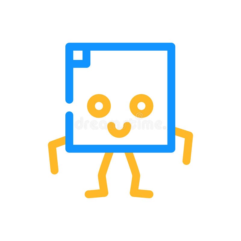 Square Geometric Shape Character Color Icon Vector Illustration Stock ...