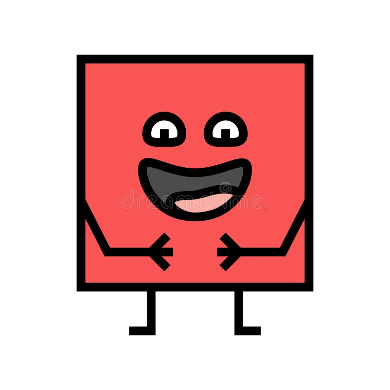 Square Geometric Shape Character Color Icon Vector Illustration Stock ... Square Geometric Shape Character Color Icon Vector Illustration Stock ...