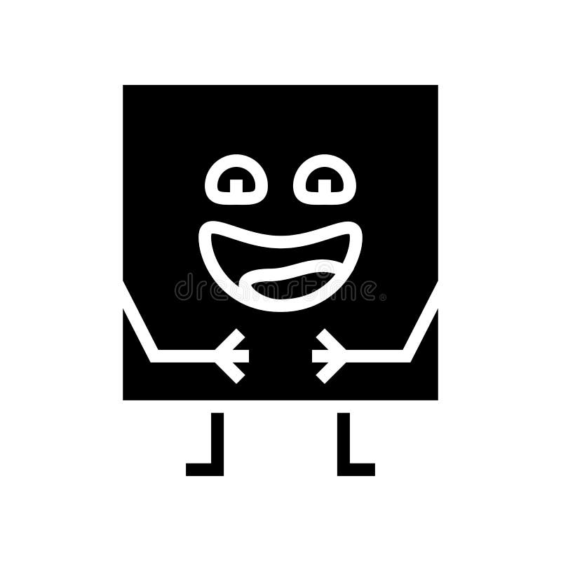 Square Geometric Shape Character Glyph Icon Vector Illustration Stock ...