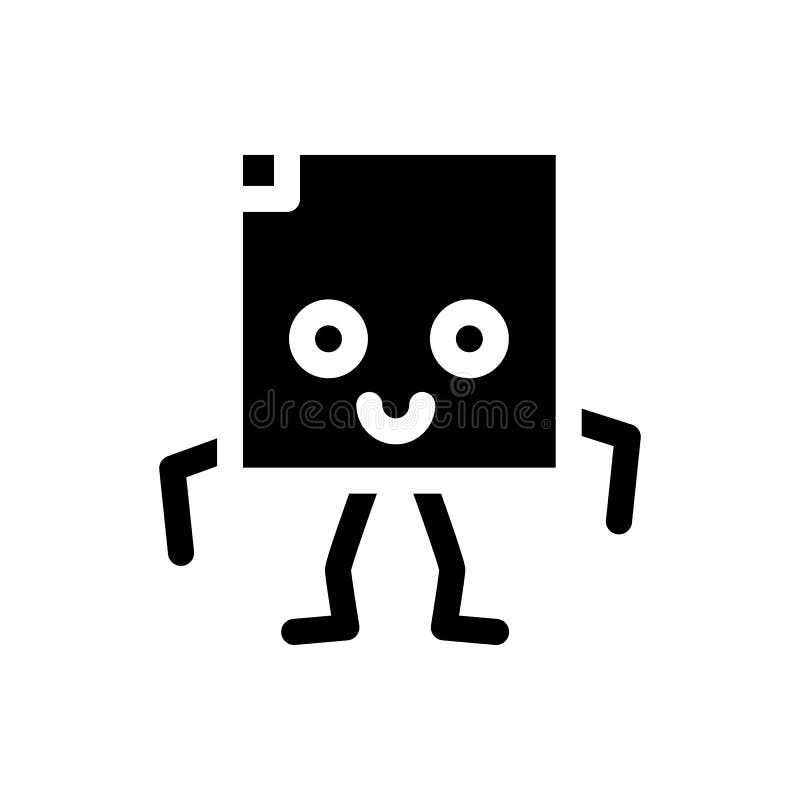 Square Geometric Shape Character Glyph Icon Vector Illustration Stock ...