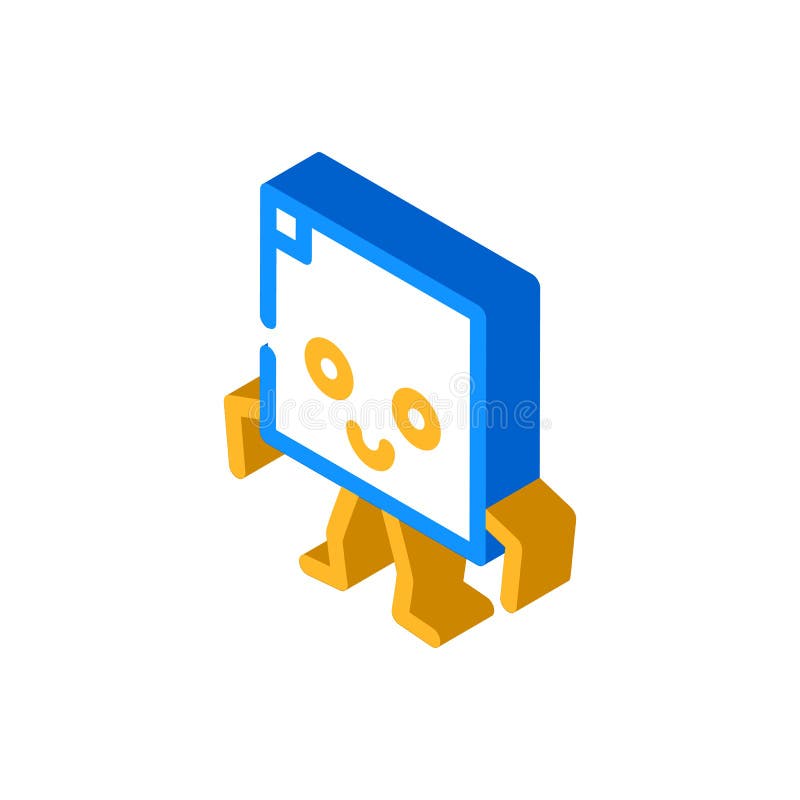 Square Geometric Shape Character Isometric Icon Vector Illustration ...