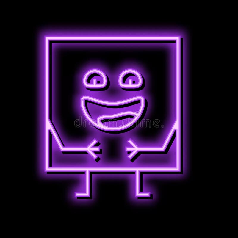 Square Geometric Shape Character Neon Glow Icon Illustration Stock ... Square Geometric Shape Character Neon Glow Icon Illustration Stock ...