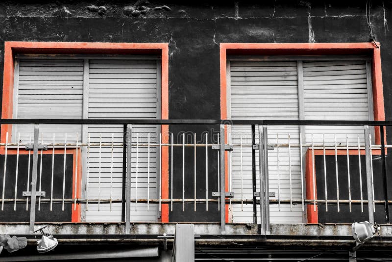 Square Geometric Shaped Window on Black Facade Stock Photo - Image of ...