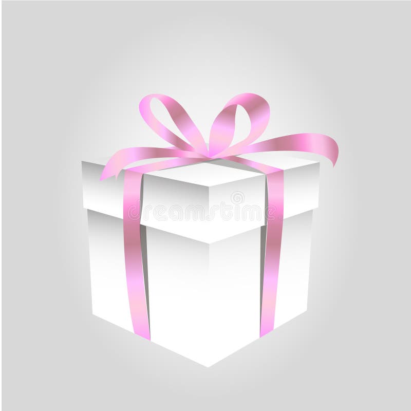 Square Gift Box with Ribbon and Isolated on Background Stock Vector ...