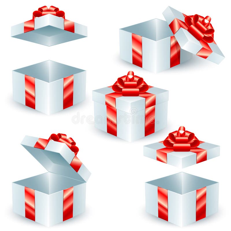 Square Gift Boxes stock vector. Illustration of ribbon - 36236462