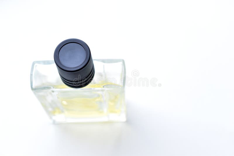 Square Glass Perfume Bottle on White Background Stock Image - Image of ...