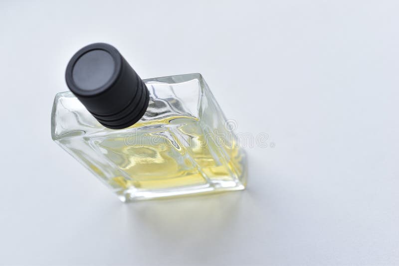 Square Glass Perfume Bottle on White Background Stock Photo - Image of ...