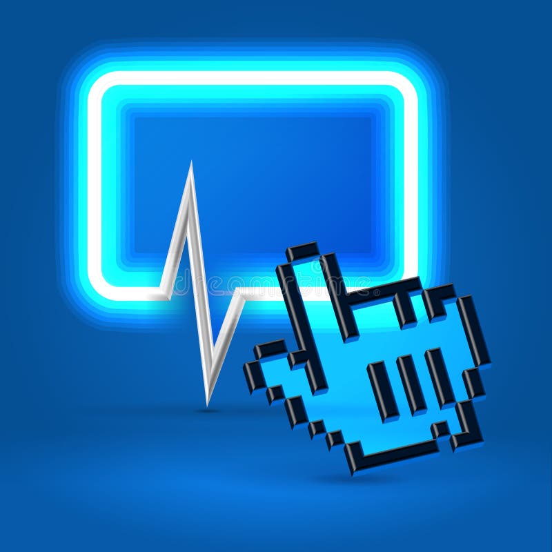 Square Glowing Bubble with Cursor Stock Vector - Illustration of ...