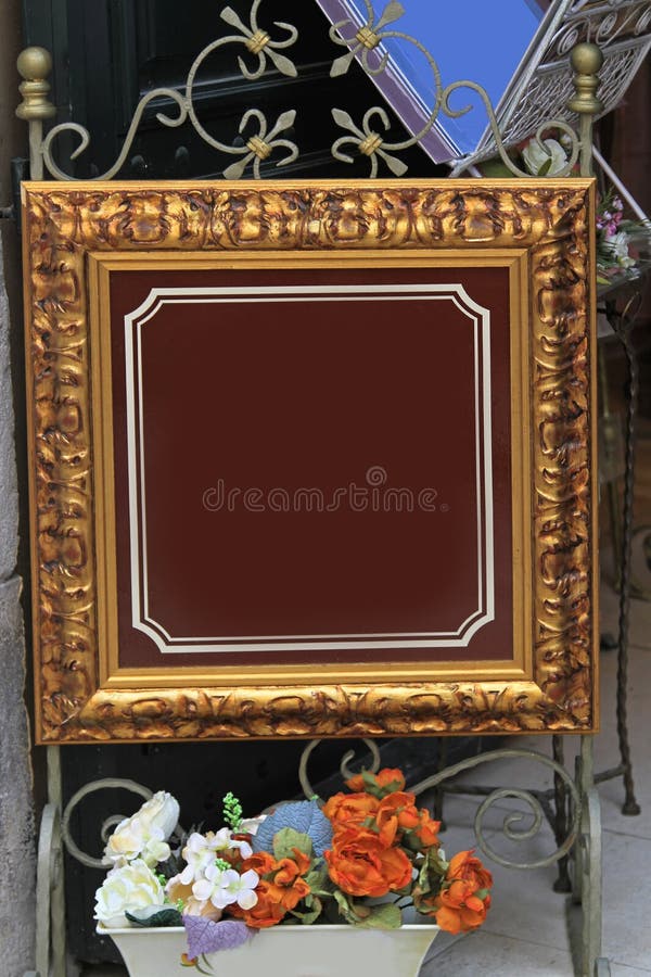 Square gold frame stock illustration. Illustration of ornate - 256258752