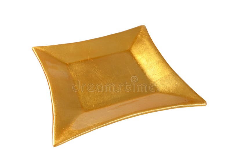 Square gold plate stock photo. Image of modern, single - 86297232