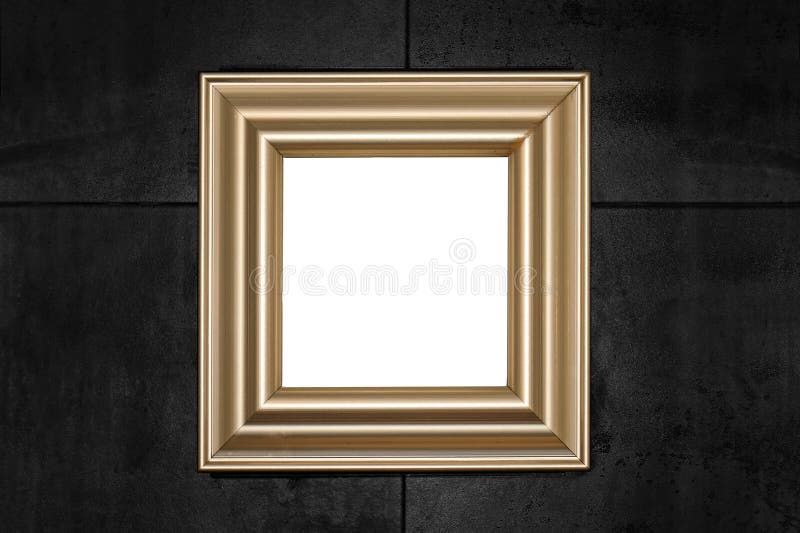 Square golden frame stock photo. Image of wall, gold - 127045992