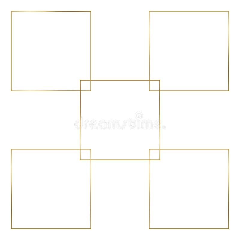 Square Golden Frame on the White Background. EPS10 Stock Vector ...