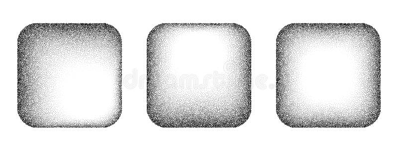 Square Grain Pattern Background. Black Noise Stipple Dots Frames ...