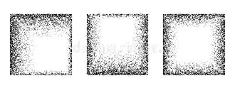 Square Grain Pattern Background. Black Noise Stipple Dots Frames ...