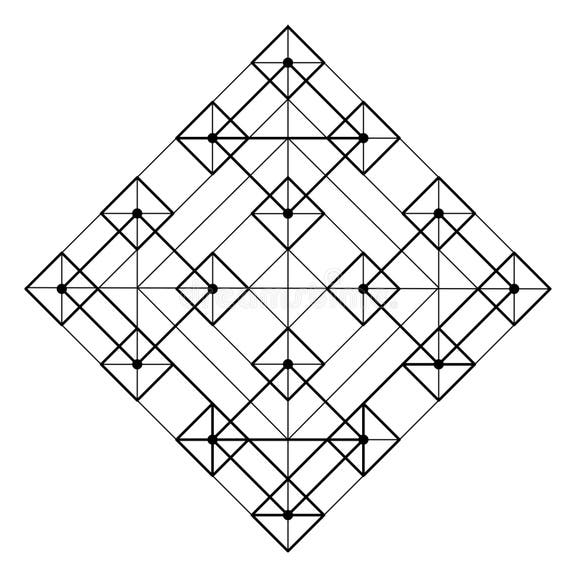 Square Graph Sacred Geometry Vector Design Elements. Stock Vector ...