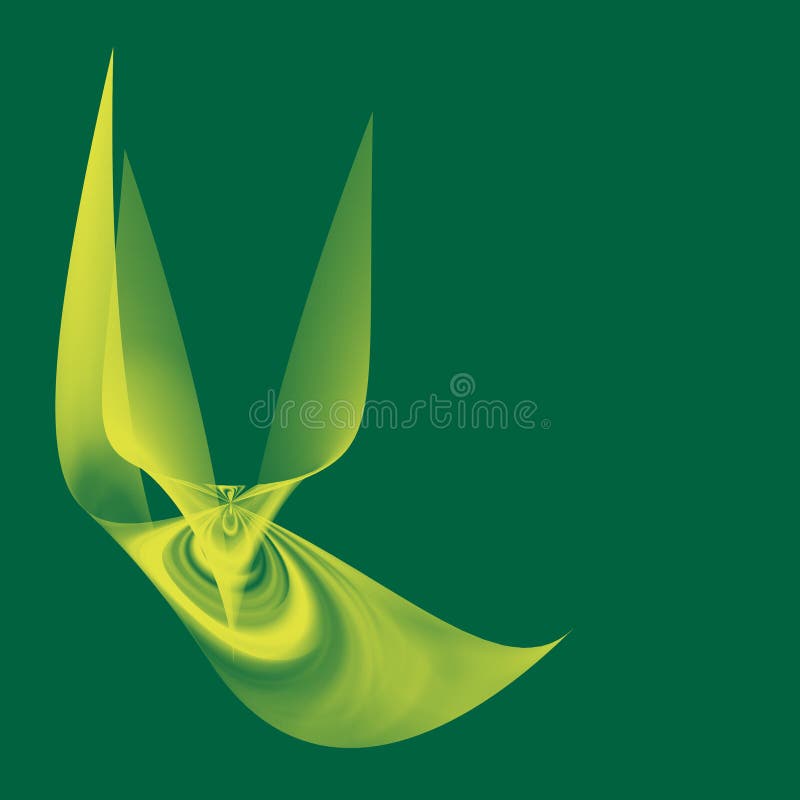 Green and Yellow Graphic Design. Irregular Curling Patterns and Shape ...