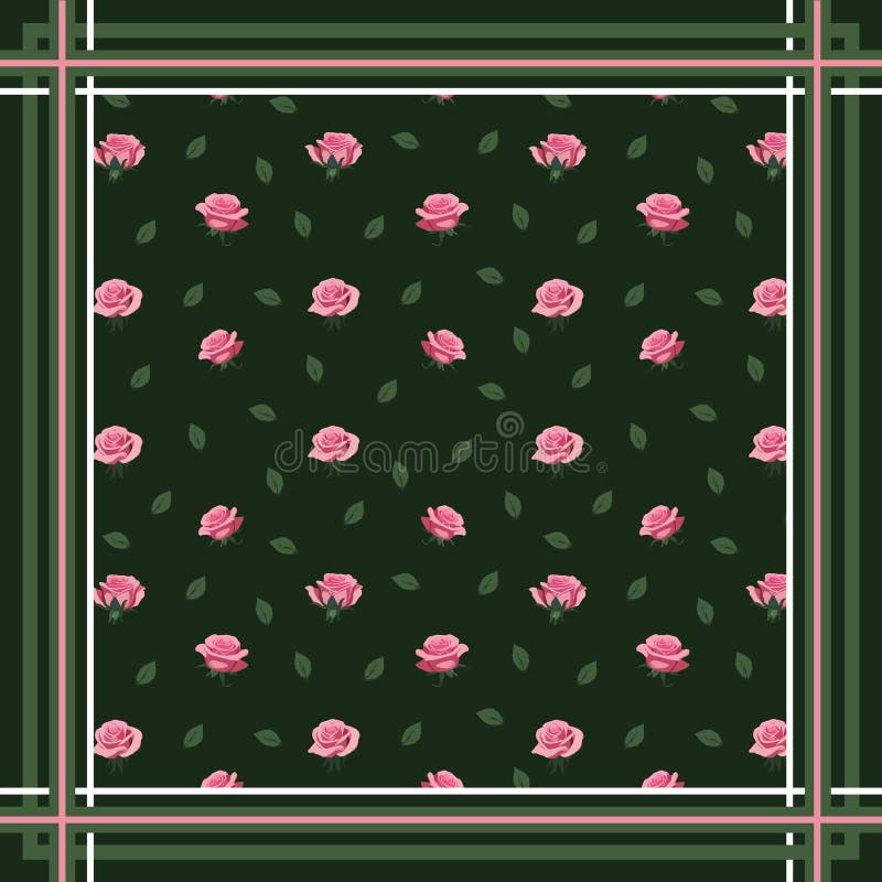 Square Green Frame. Stripes on a Dark Pattern Background with Pink ...