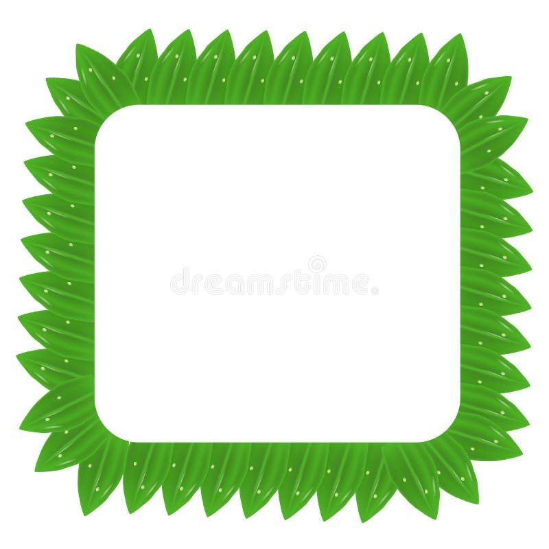 Square Green Leaves Frame stock vector. Illustration of decorative ...