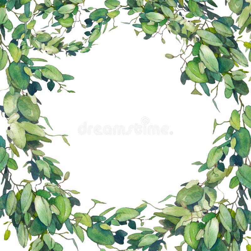Round greenery frame stock illustration. Illustration of branches ...